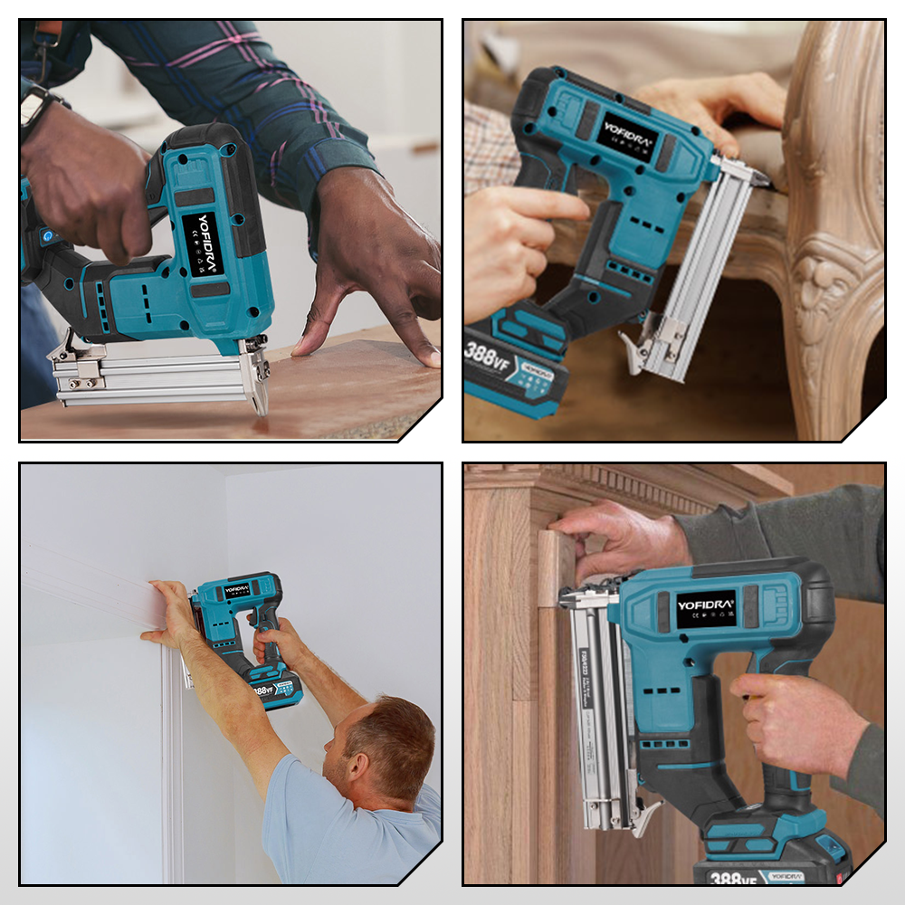YOFIDRA Brushless 2-in-1 Cordless Nailer (F30/422J) with Nails & Stapl