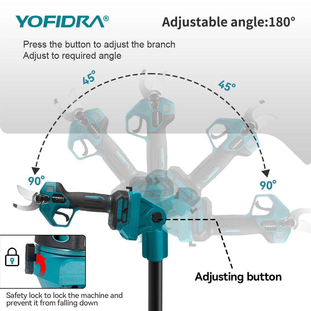 YOFIDRA Brushless Telescoping Pole Electric Chainsaw Scissors 3 IN 1 G